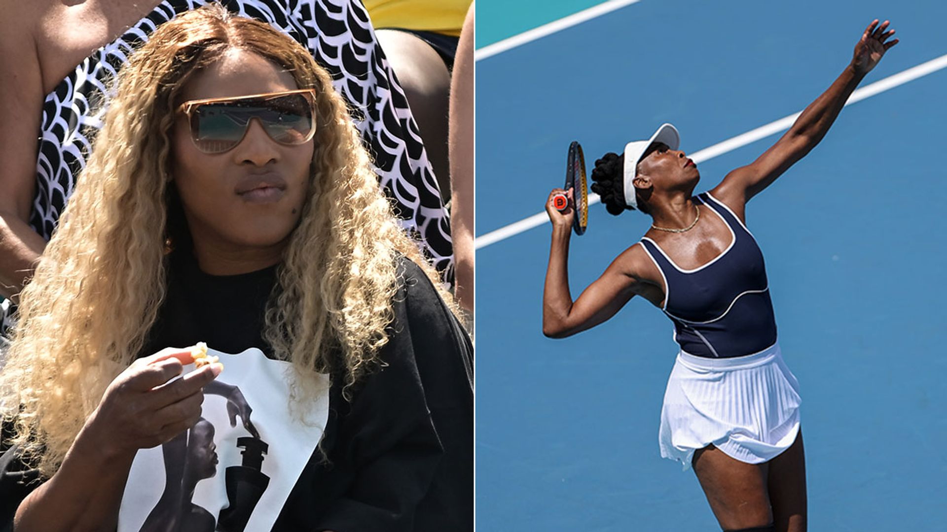 Serena Williams makes rare appearance to support sister Venus at Miami ...