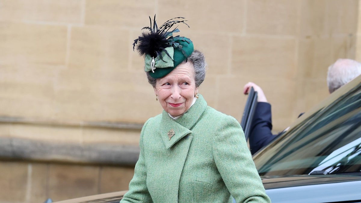 Princess Anne turns heads in recycled coat and vibrant feathered beret ...
