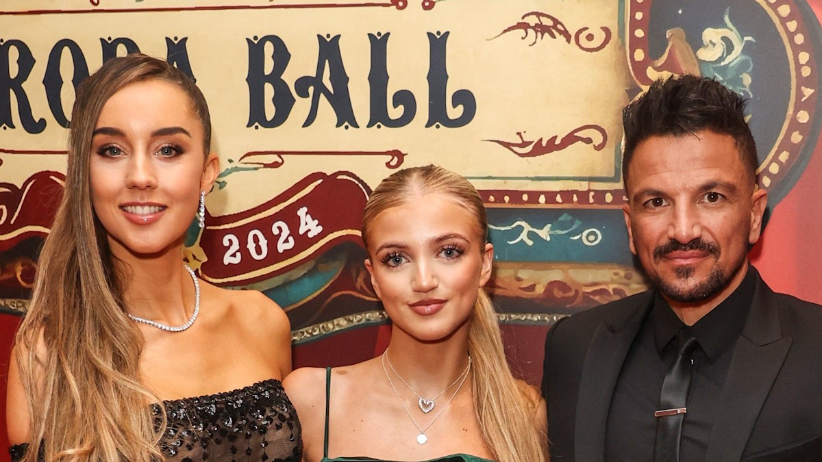 Princess Andre looks glam in velvet dress alongside dad Peter and step ...