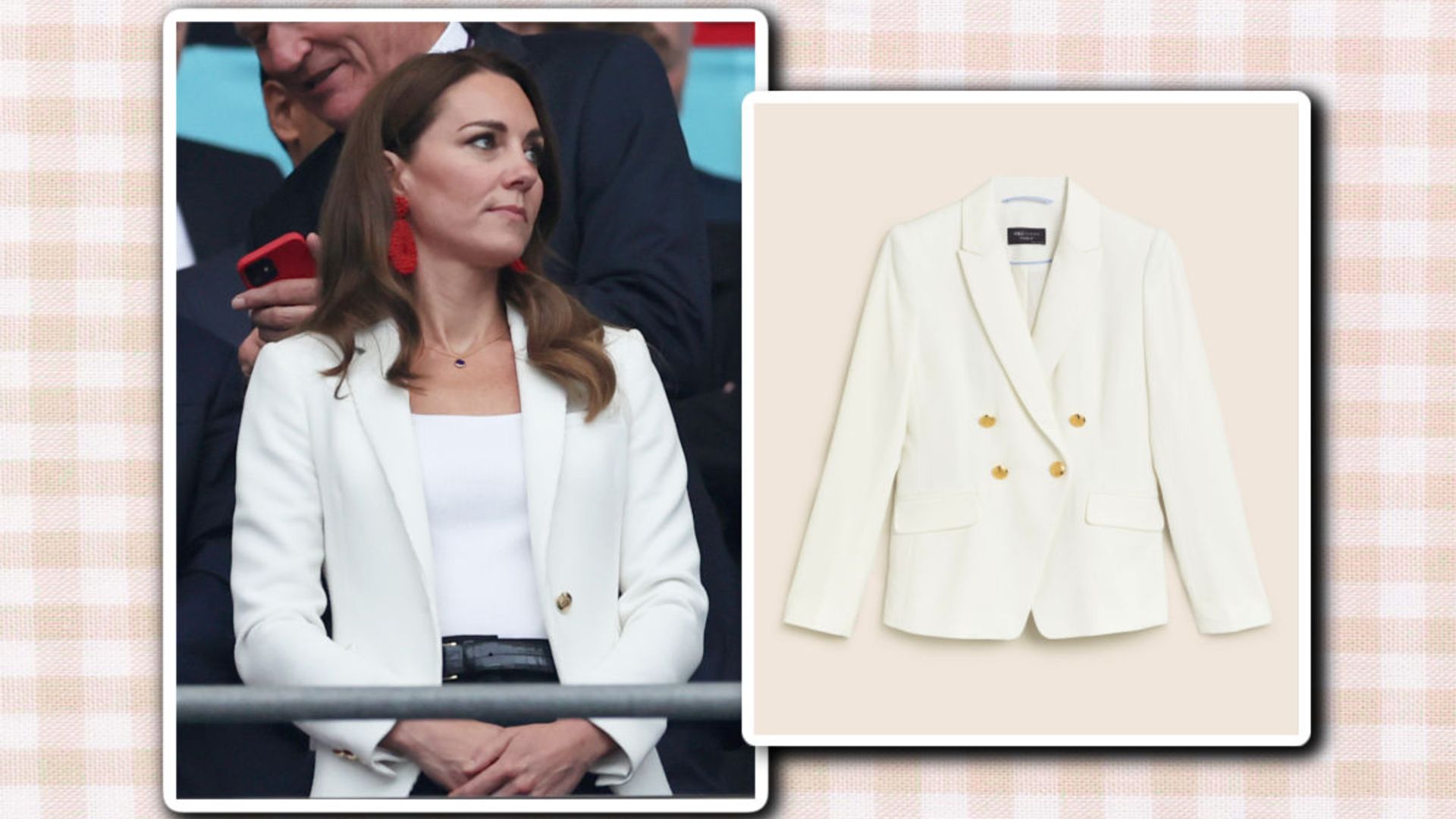 Marks & Spencer's white blazer has Kate Middleton Euro Cup vibes | HELLO!