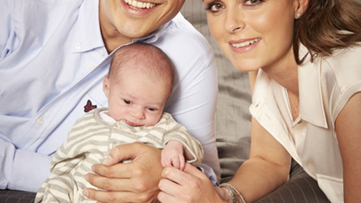 Emmerdale star Chris Bisson and partner Rowena Finn introduce their son ...