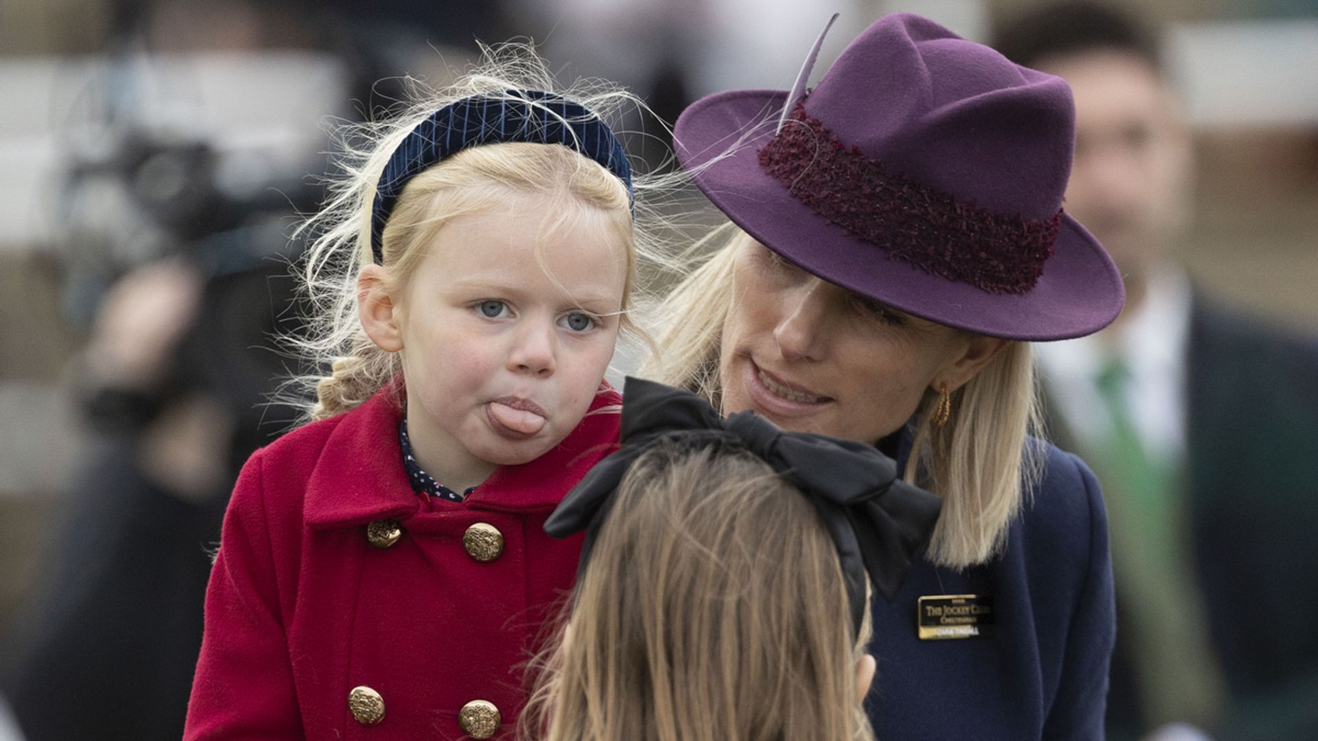 Cheeky Lena and Mia Tindall join mum Zara for Cheltenham outing ...