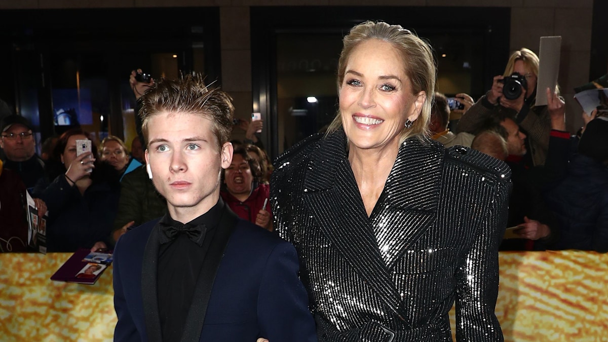 Sharon Stone's handsome son Roan, 23, unveils tattooed chest in rare ...