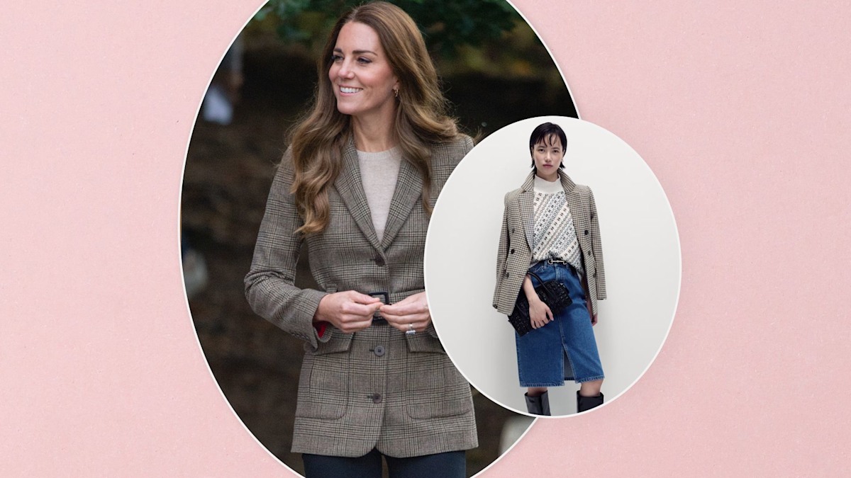 Remember Princess Kate's stylish houndstooth coat? M&S just dropped the best lookalike | HELLO!