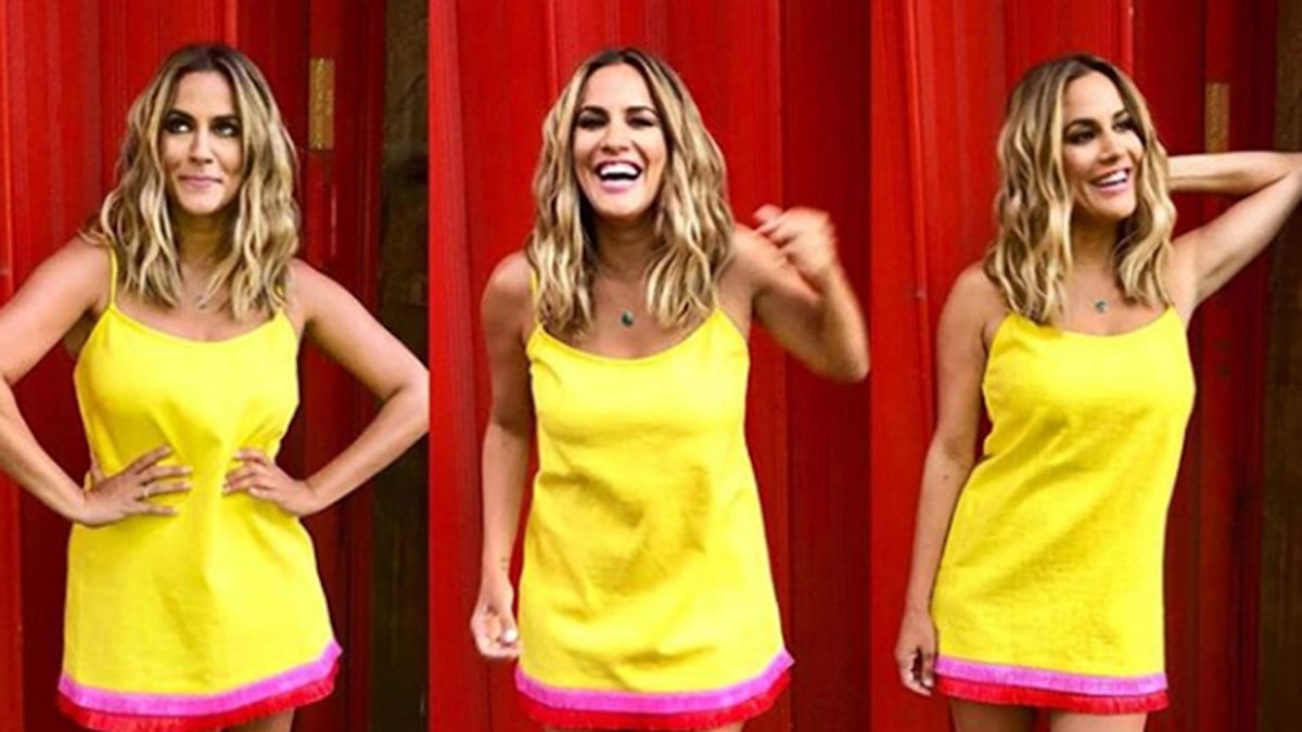The rainbow high heels that Caroline Flack can’t get enough of | HELLO!