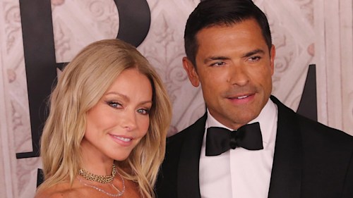 Kelly Ripa stuns in yellow one piece - and husband Mark Consuelos ...