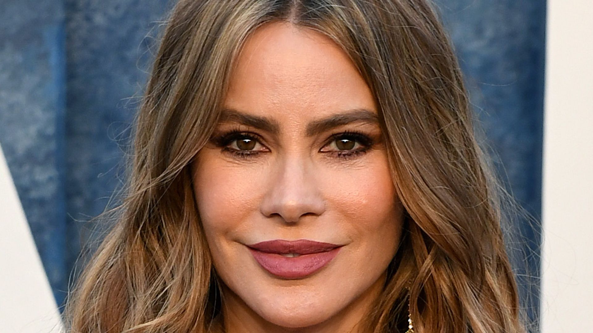 Sofia Vergara looks phenomenal in sumptuous chocolate brown thigh-split dress | HELLO!