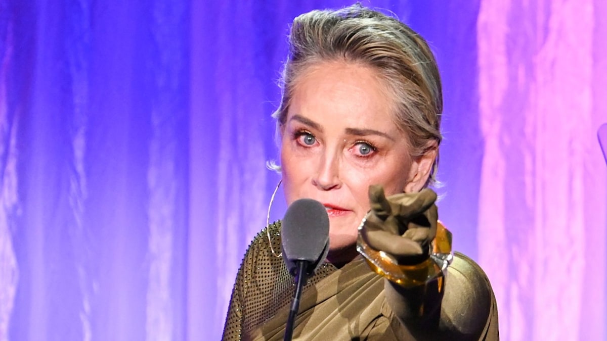 Sharon Stone breaks down in tears on stage after devastating news | HELLO!
