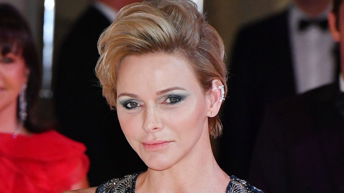 Princess Charlene is a rocker bride in cut-out black wedding corset we ...