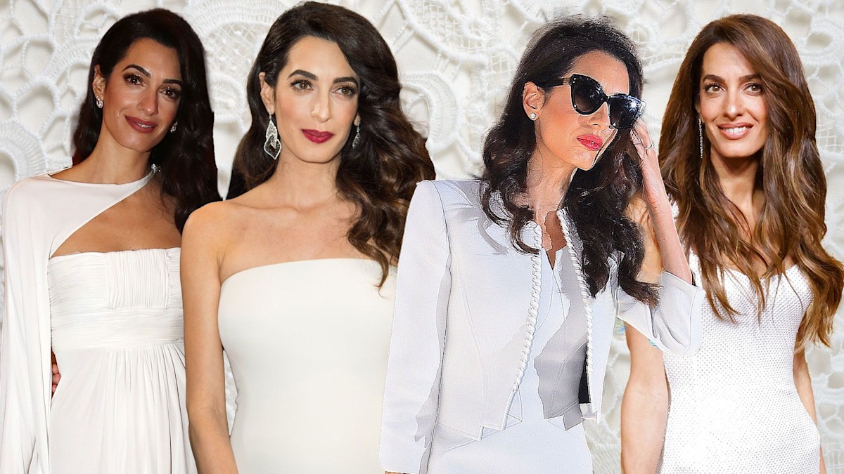 Amal Clooney's bridal looks: slinky slip dress, feathered showstopper ...