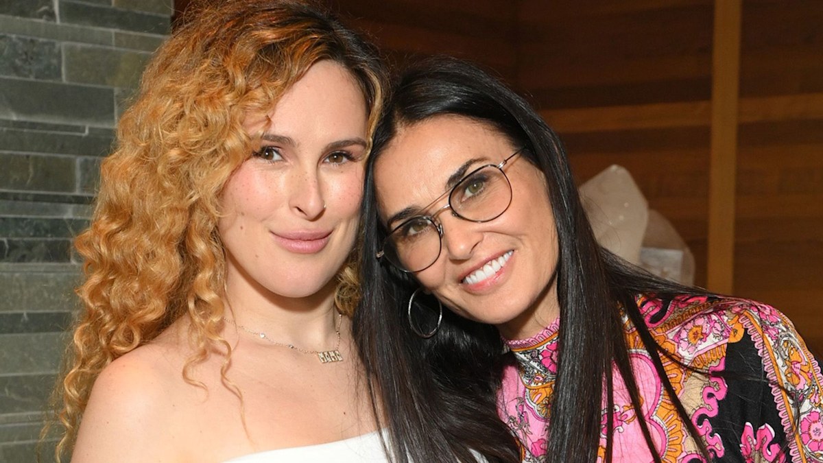 Demi Moore, 60, twins with lookalike daughters at Rumer Willis's baby ...