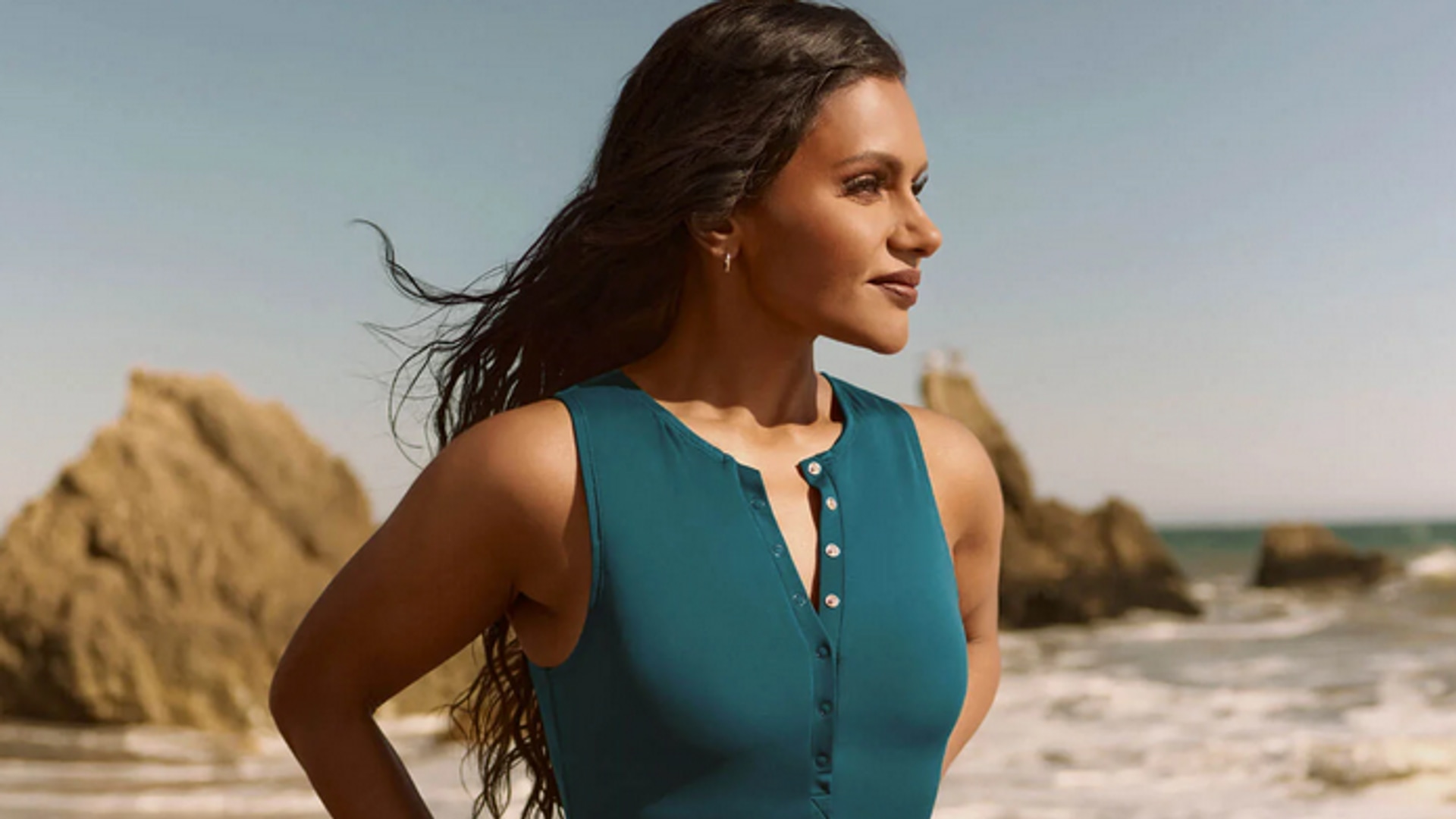 Mindy Kaling's summer swimwear looks are 'so flattering' - and they're 50% off right now | HELLO!