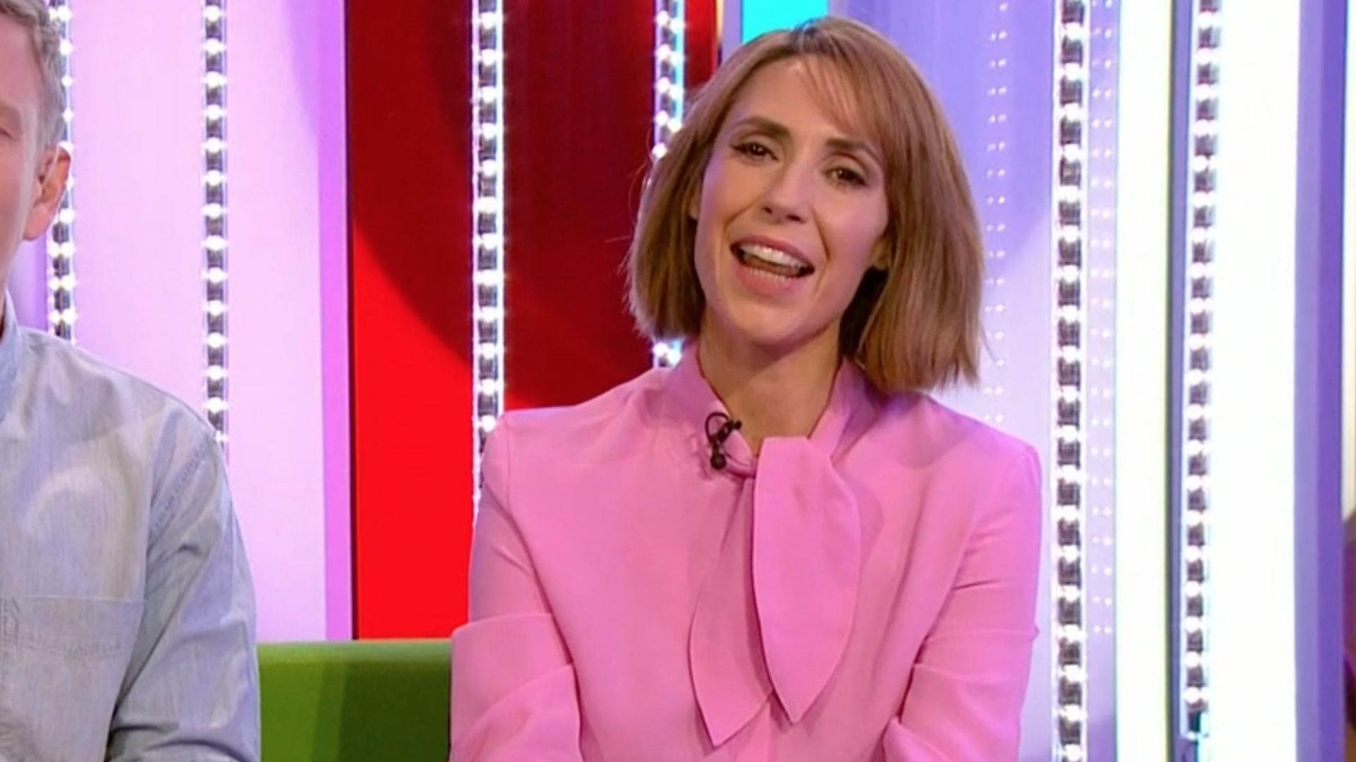The One Show: Alex Jones stuns in candy pink & Other Stories blouse ...
