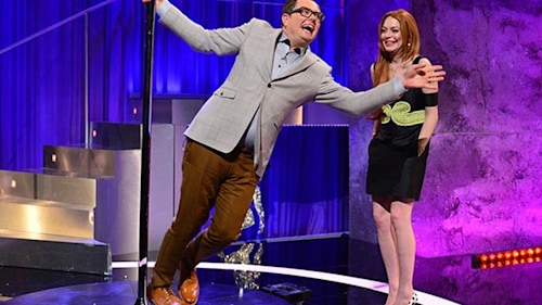 Lindsay Lohan pole dances with Alan Carr as she talks rehab | HELLO!