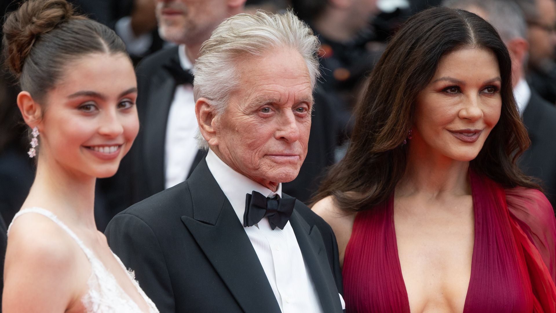 Michael Douglas, 78, graces the red carpet with stunning wife Catherine Zeta-Jones and lookalike ...