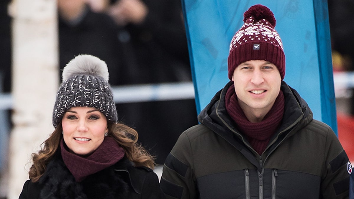 Prince William wears burgundy bobble hat by Gandy’s London in Sweden ...