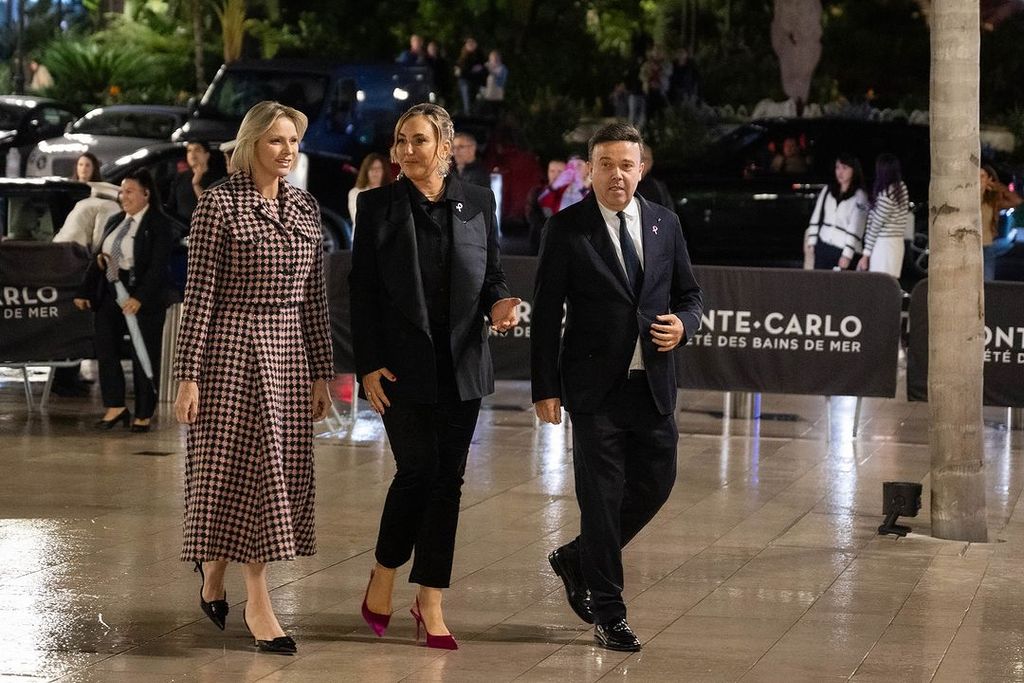 Princess Charlene stuns in fitted Barbie suit with longest hair | HELLO!