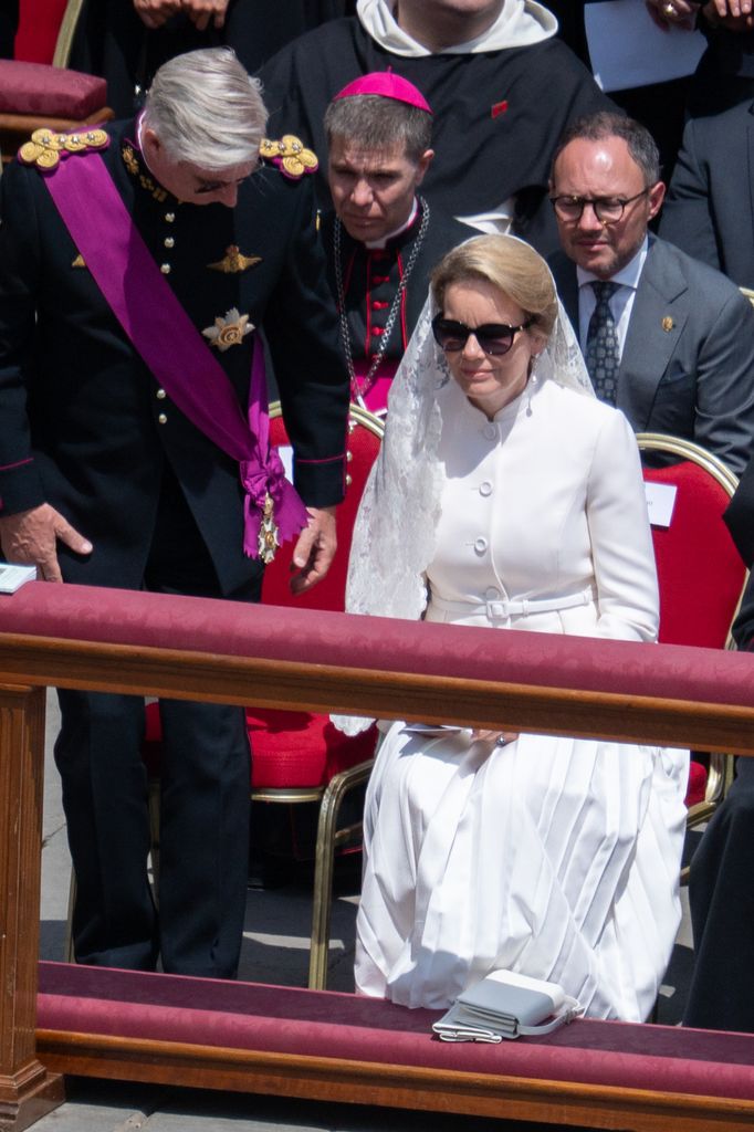 Queen Mathilde is the best dressed in head-to-toe Dior at Pope Leo XIV ...