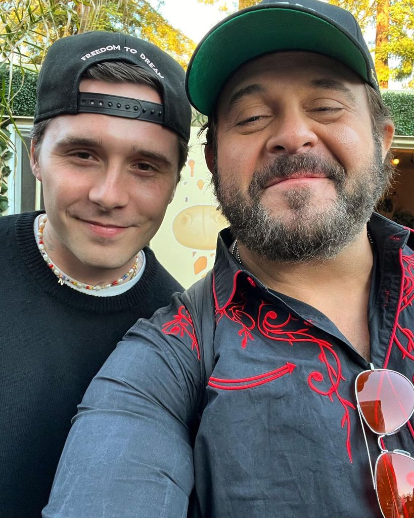 Brooklyn and Romeo Beckham twin as they pay tribute to partners Nicola ...