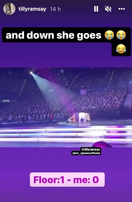 Tilly Ramsay shows off painful bruises after falling on stage during ...