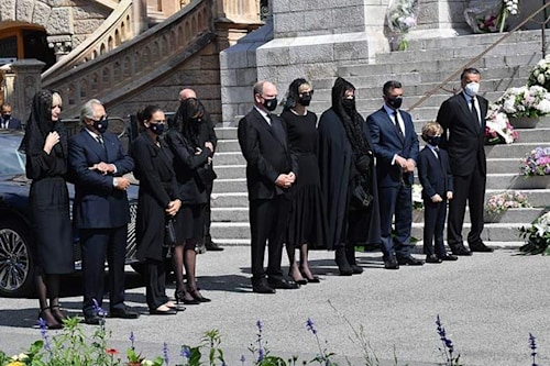 Royal funeral: Prince Albert of Monaco leads masked mourners at family ...