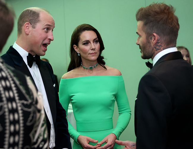 David Beckham kisses Princess Kate backstage at Earthshot Prize – best ...