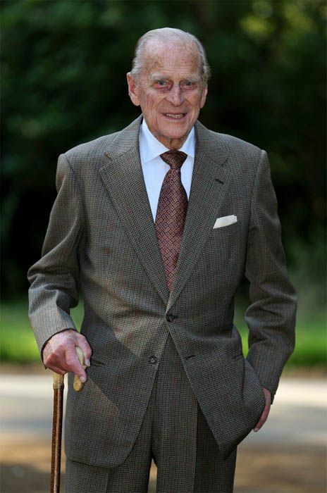Prince Philip is all smiles and enjoys the sunshine as he returns to ...