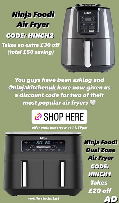 Mrs Hinch shares discount codes for £50 off a Ninja air fryer | HELLO!