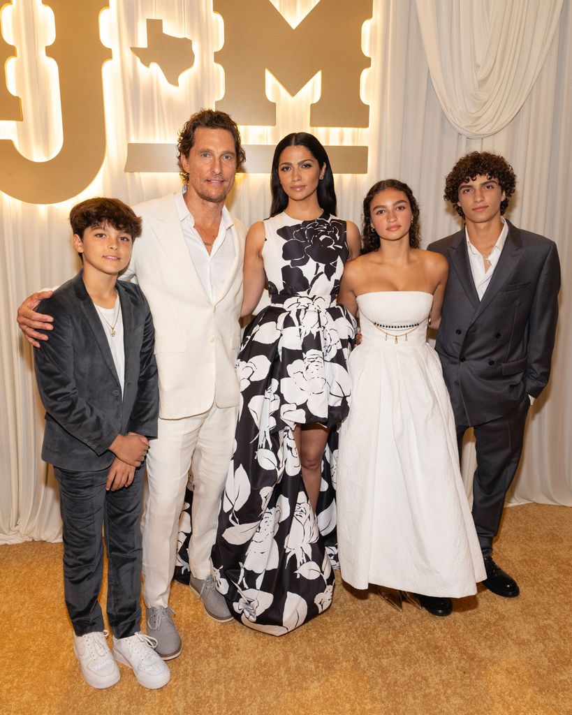 Matthew McConaughey joined by three lookalike kids in rare family red ...
