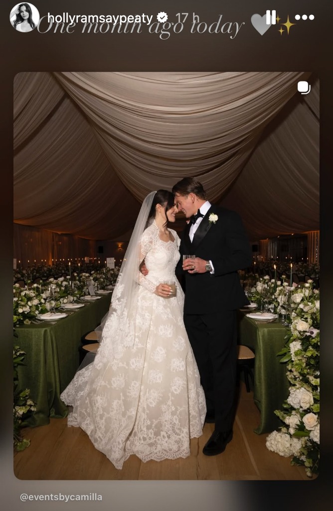 Holly Ramsay celebrates one month of marriage with candid throwback ...