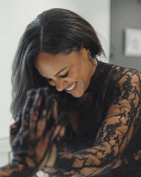 Alex Scott sets pulses racing in daring black lace ensemble | HELLO!