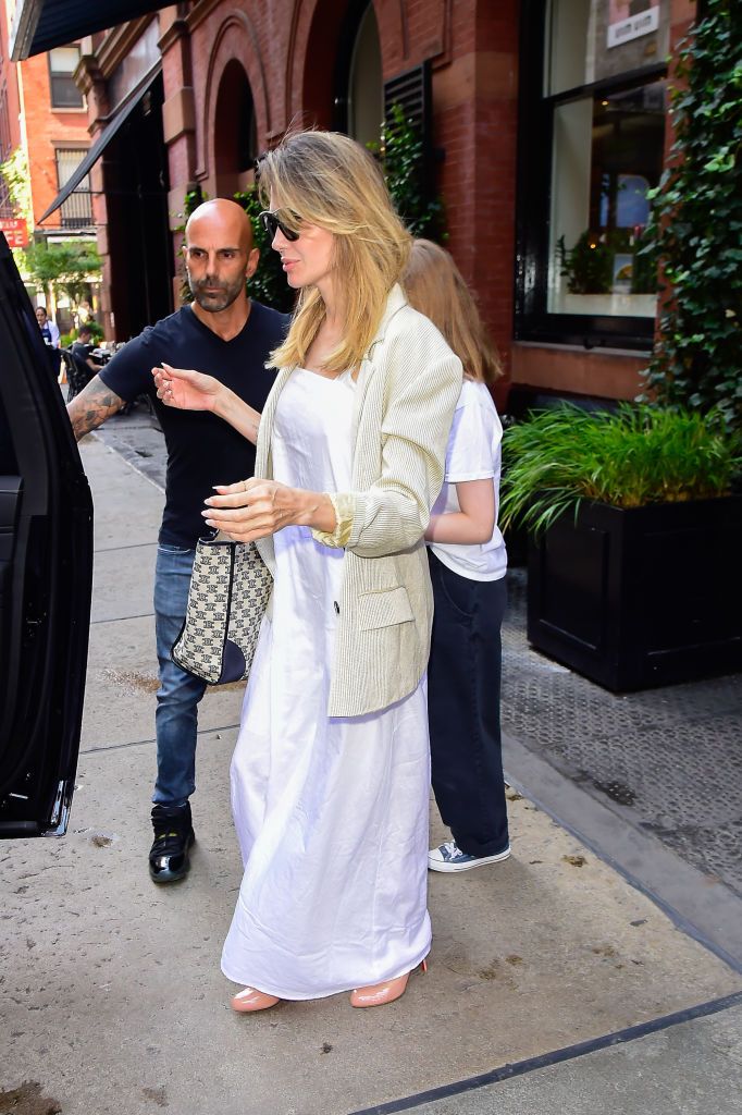 Angelina Jolie Is A Summer Beauty In White Linen Dress For Day Out With