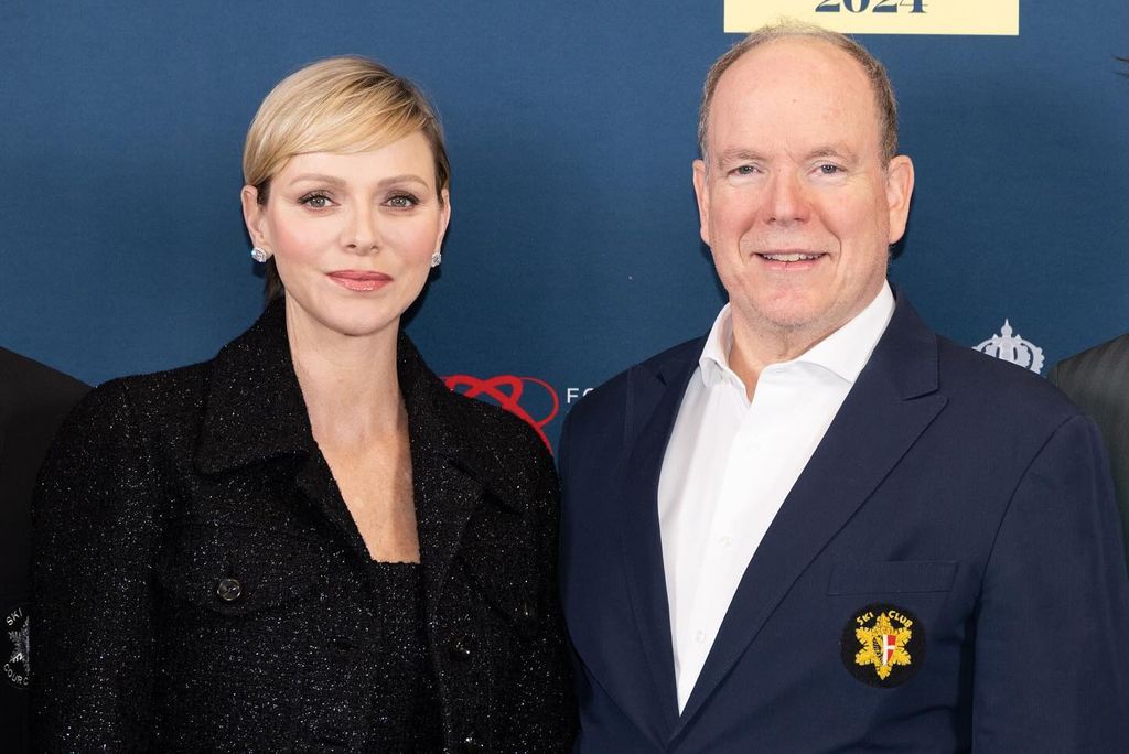 Princess Charlene is a royal beauty in shimmering trouser suit for ...