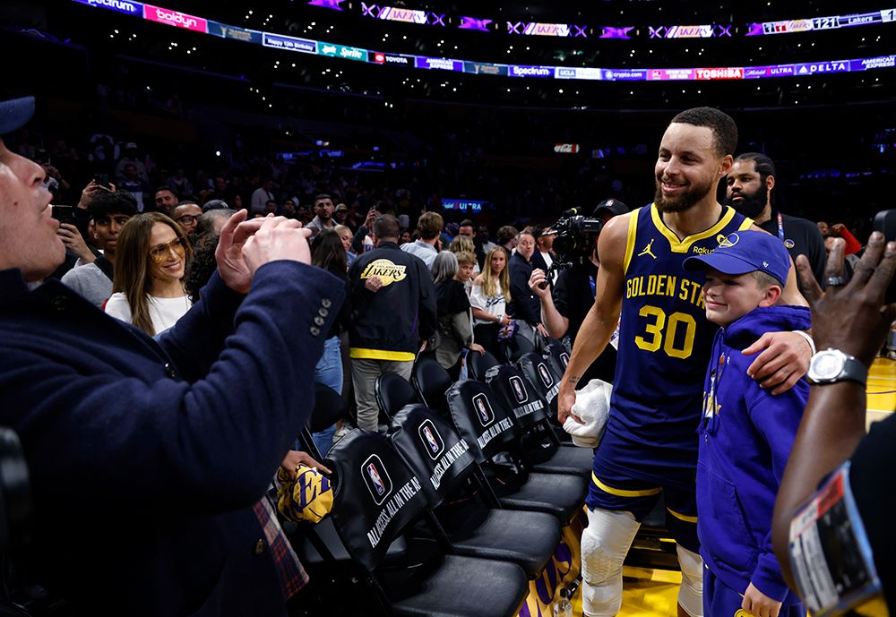 Jennifer Lopez dotes on stepson Samuel, 12, in courtside photos with ...