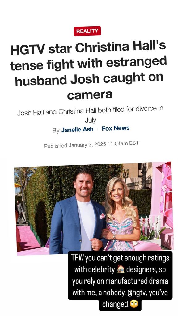 Christina Hall and estranged husband Josh Hall come to blows over 'manufactured drama' claims ...