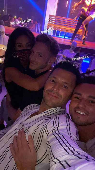 Michelle Keegan dons leopard face mask during fun night out with best ...
