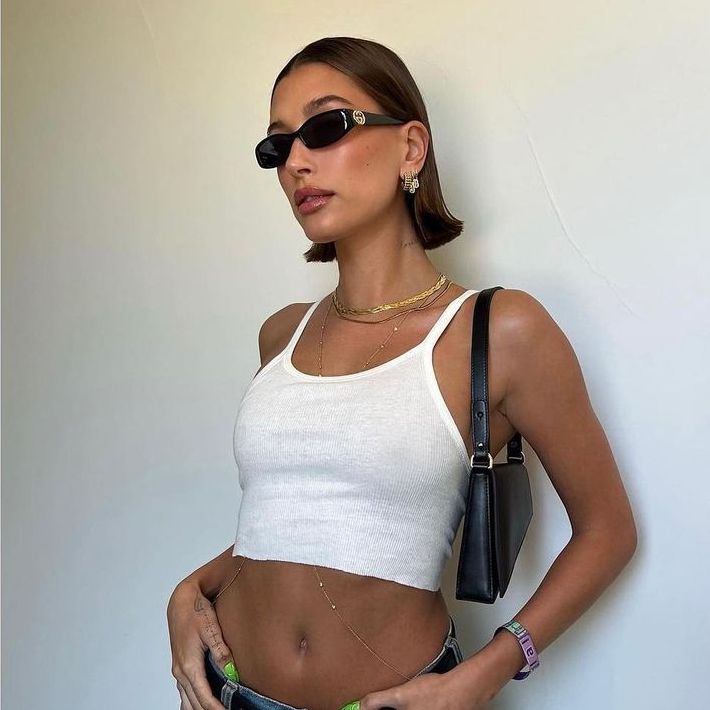 Hailey Bieber Emerges From The Sea In A Tiny Red String Bikini Wow