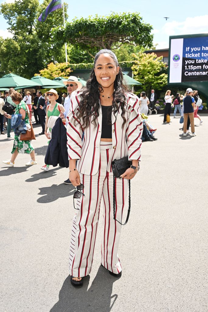 Alex Scott stuns in Wimbledon white power suit to spectate on centre ...