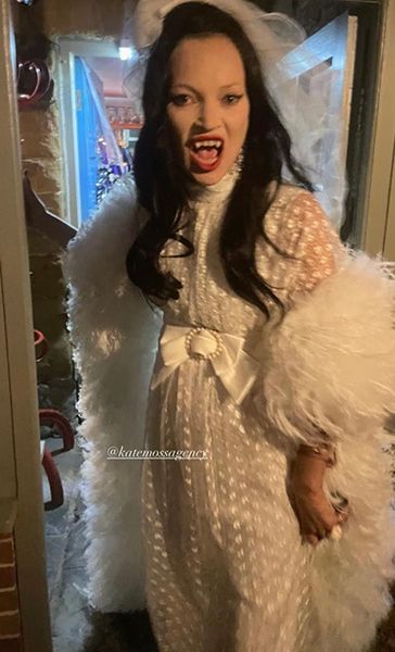 Kate Moss just won Halloween with her gothic vampire bride costume at ...