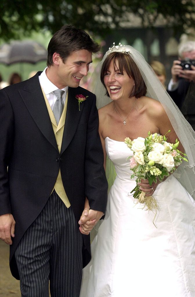 Davina McCall wows in unseen strappy wedding dress photo with frothy ...
