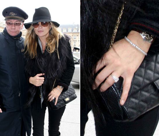 Kate Moss shows off diamond engagement ring in Paris | HELLO!