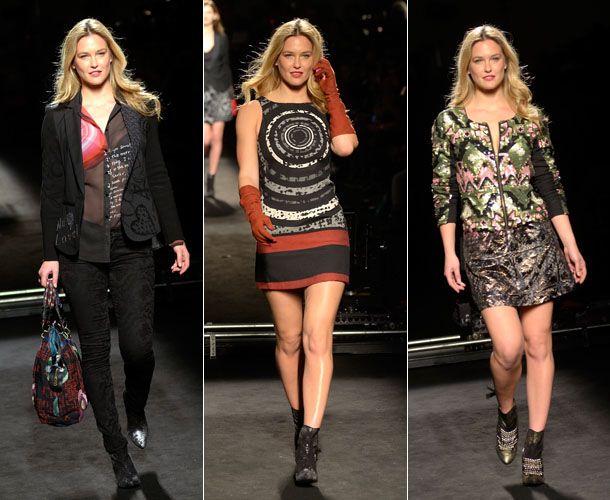 Supermodel Bar Refaeli walks the runway for Desigual at Barcelona ...