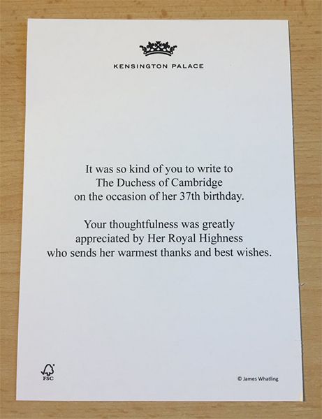 See the surprising photo Kate Middleton sent fans in her thank you card ...