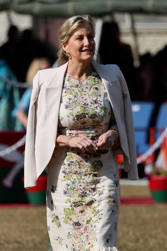 Duchess Sophie displays post-holiday glow in V-neck tiered dress | HELLO!