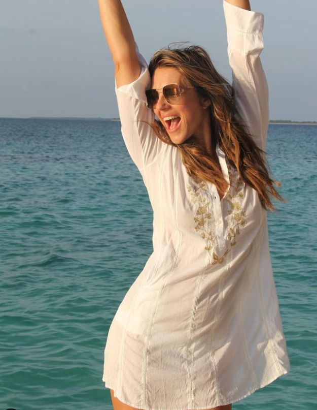 Elizabeth Hurley smoulders in plunging swimsuit as model reveals ...