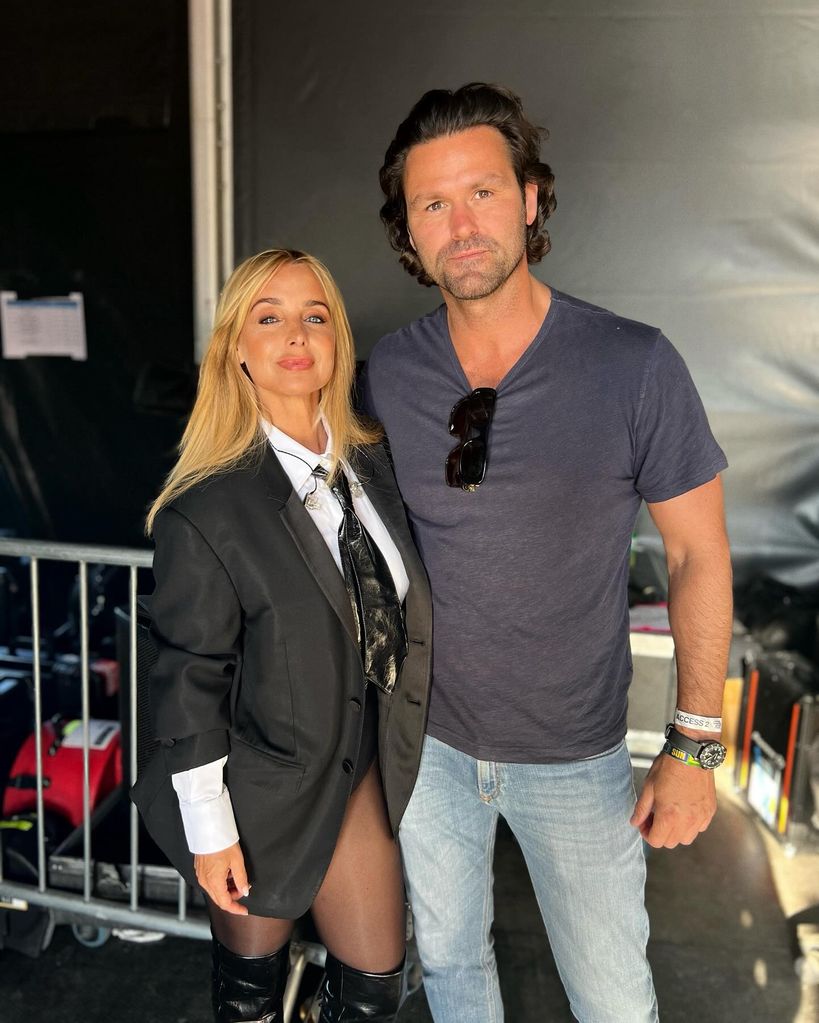 Louise Redknapp supported by boyfriend Drew Michael as she makes eye ...