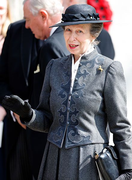 Princess Anne manages a smile in elegant outfit during sombre occasion ...