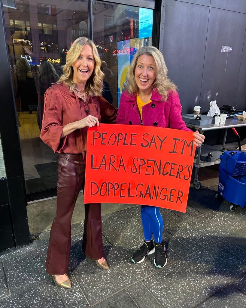 Lara Spencer shocked as she met her doppelganger outside Good Morning ...
