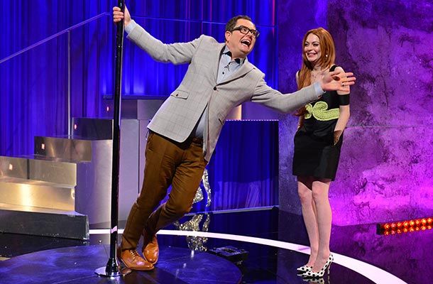 Lindsay Lohan pole dances with Alan Carr as she talks rehab | HELLO!