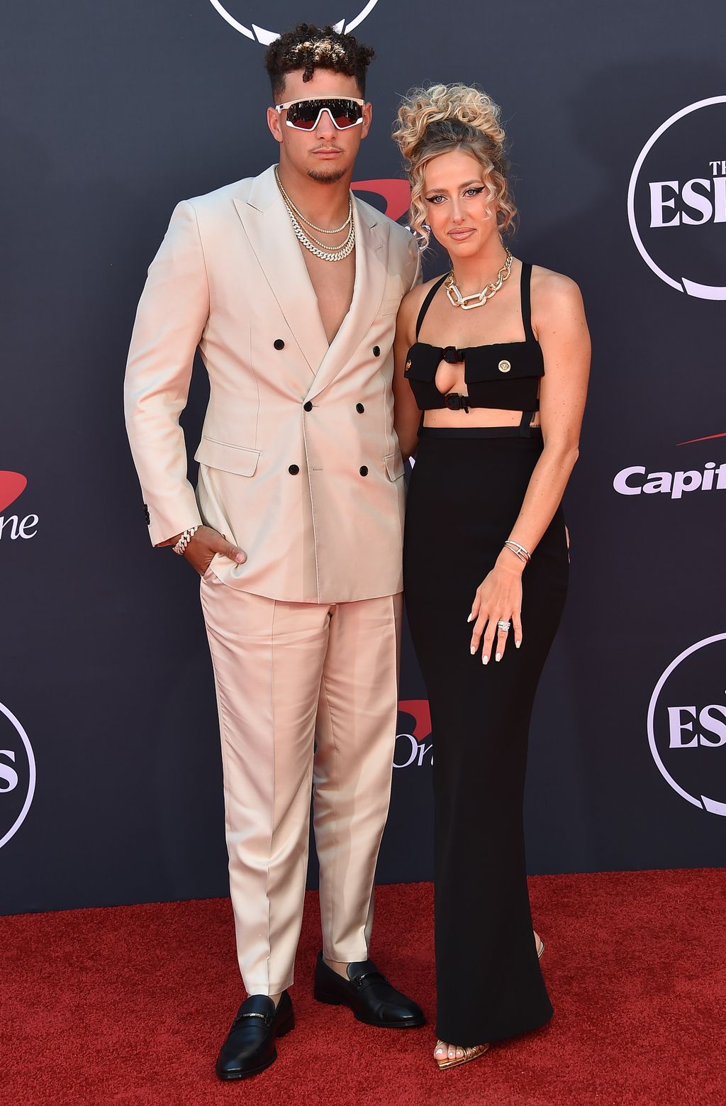 Patrick Mahomes' wife Brittany risks wardrobe malfunction in daring dress at ESPYs | HELLO!